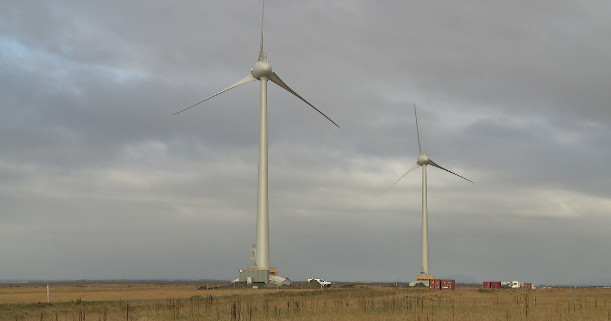 Nýjar vindmyllur farnar að snúast í Þykkvabæ - RÚV.is